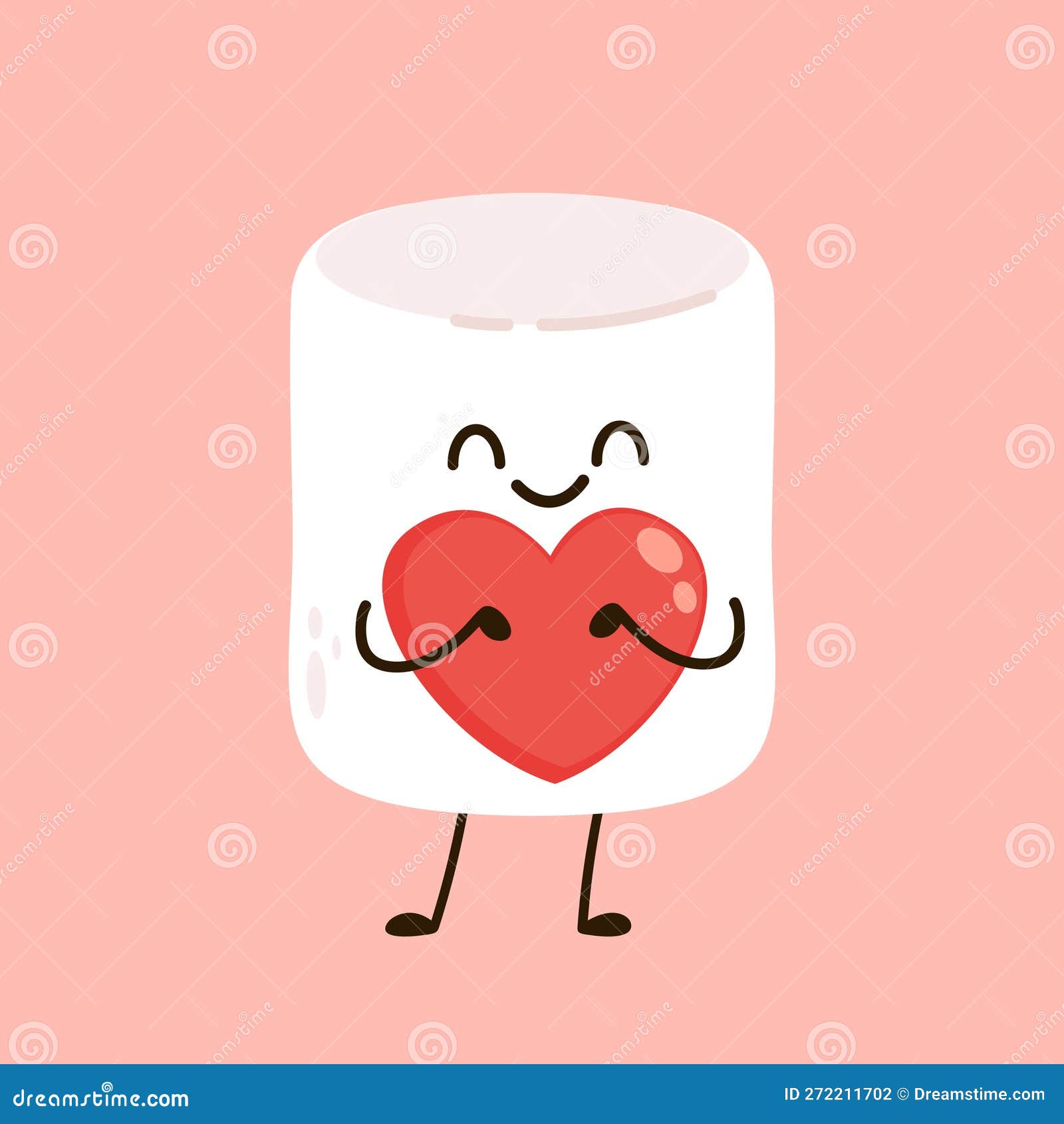 Marshmallow Cartoon Marshmallow Character Design Stock Vector