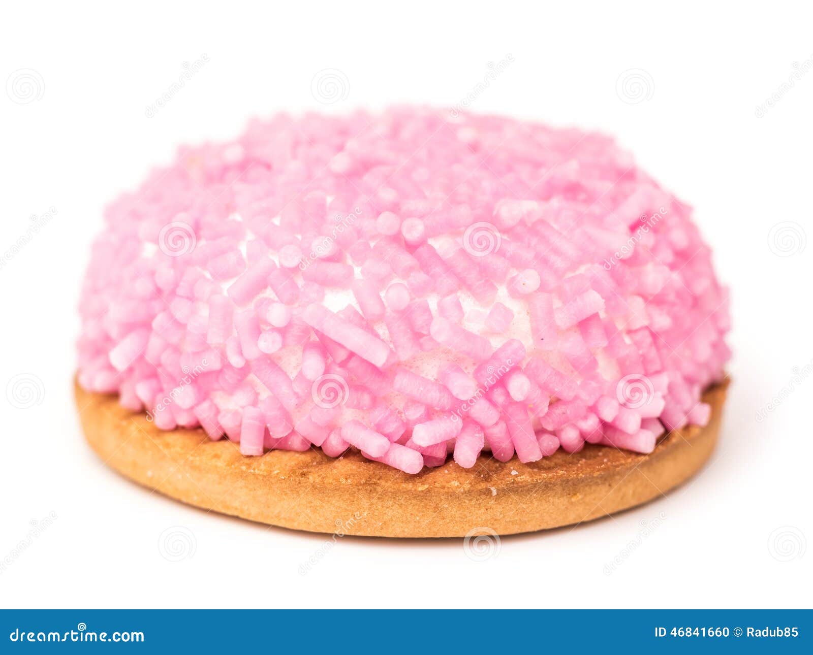 Marshmallow Cookie with Pink Sugar Sprinkles Stock Photo - Image of ...