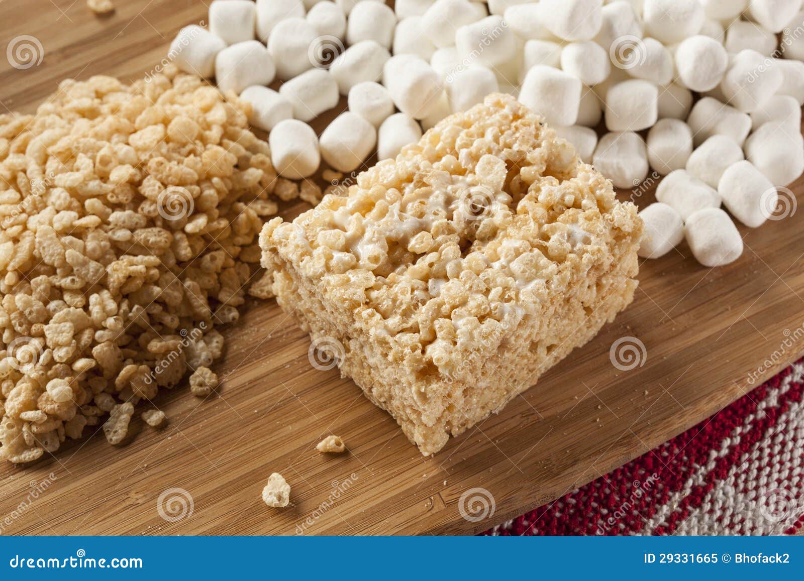 Marshmallow Crispy Rice Treat Stock Image - Image of edible, cereal ...
