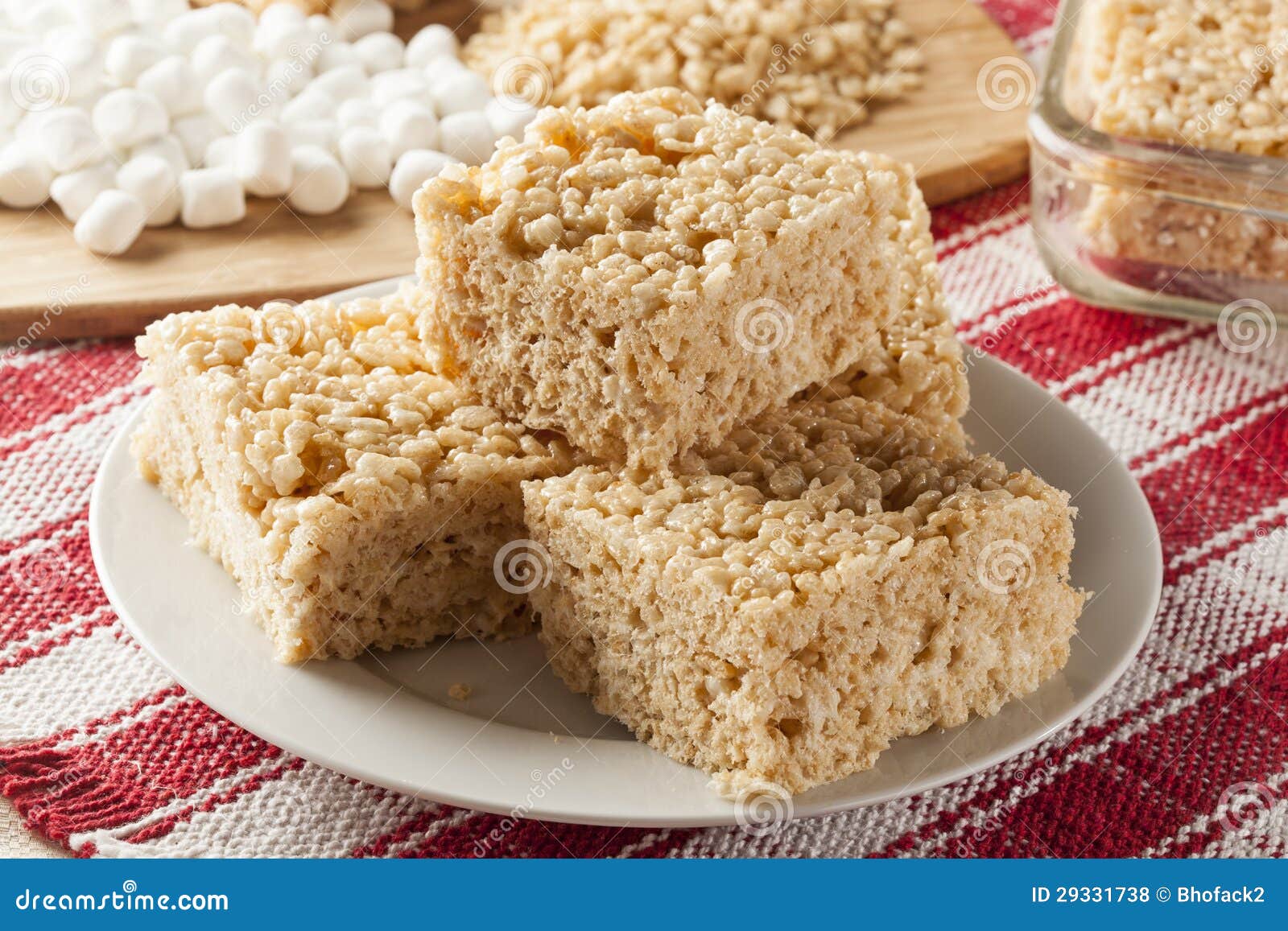 Marshmallow Crispy Rice Treat Stock Photo - Image of dessert, snack ...
