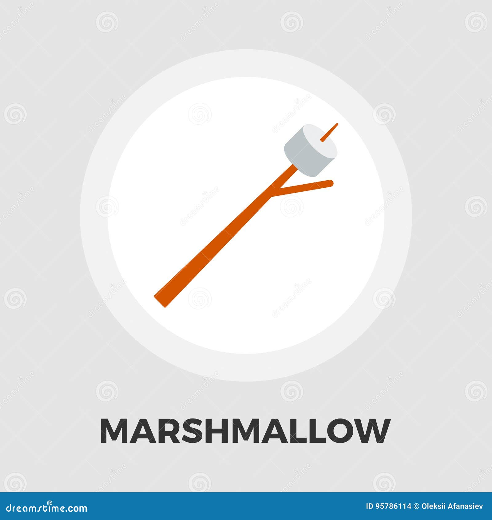 Marshmallow icon flat stock vector. Illustration of element - 95786114