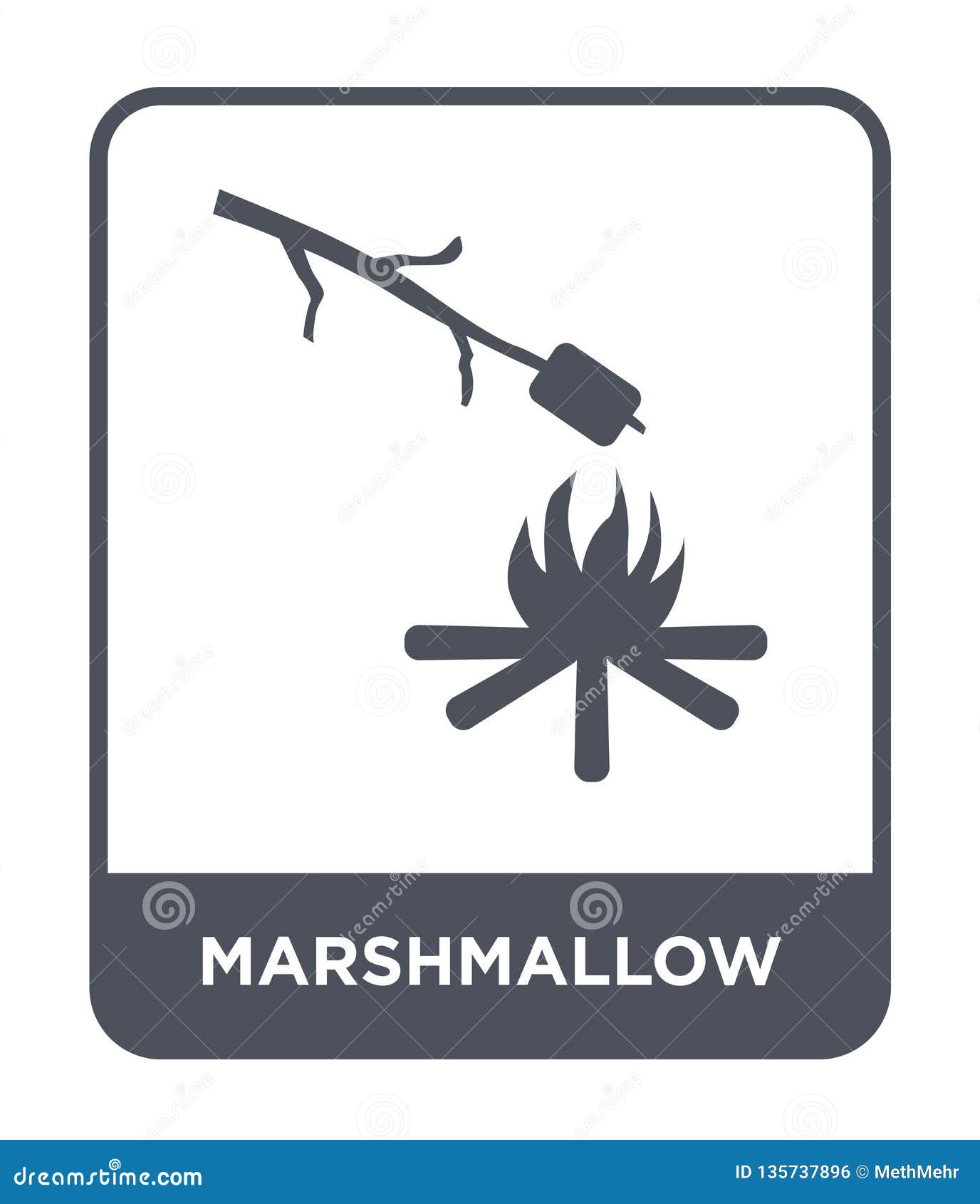 Marshmallow Icon in Trendy Design Style. Marshmallow Icon Isolated on ...