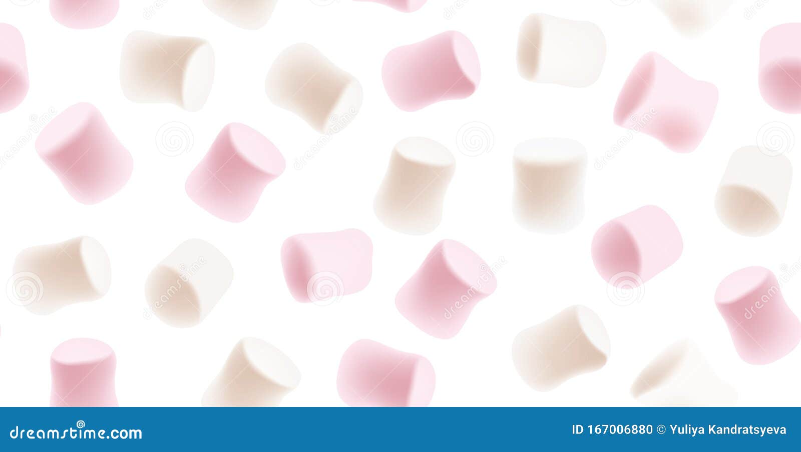Marshmallow Seamless Texture. Tasty White and Pink Marshmallows ...