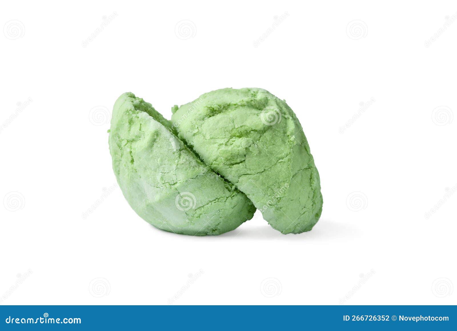 Marshmallow on a White Background. Green Marshmallow Split in Half ...