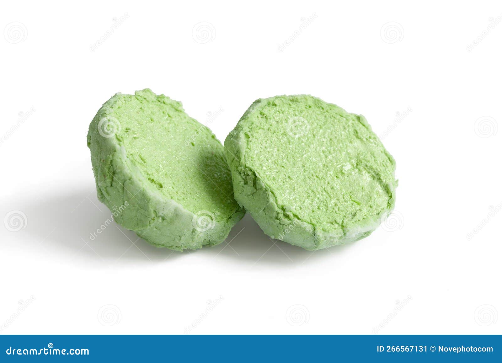 Marshmallow on White. Green Split Marshmallow Isolated on White ...