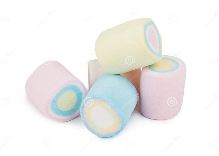 Marshmallows of Different Colors Isolated Stock Image - Image of heap ...