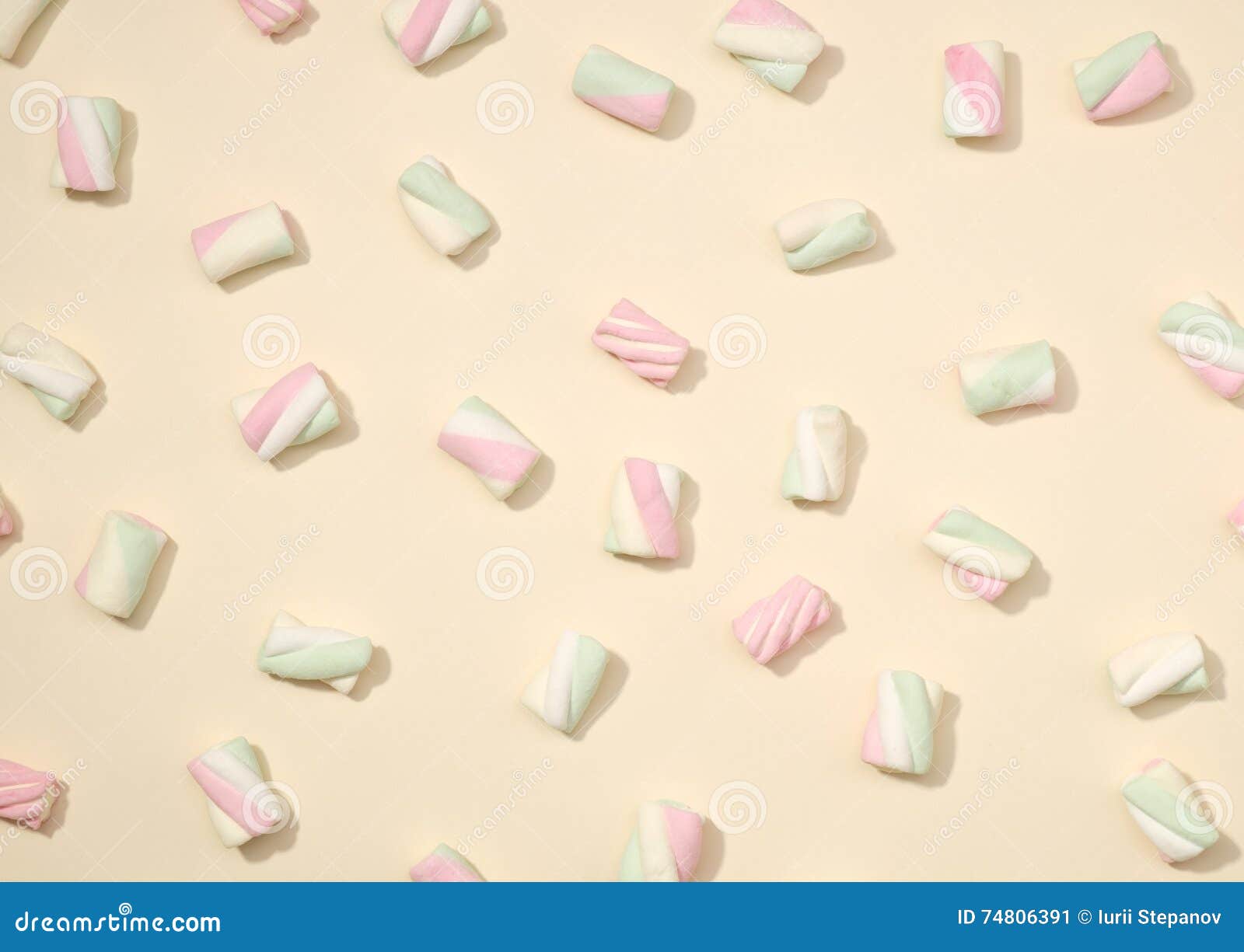 Marshmallows flat lay stock image. Image of shape, food - 74806391