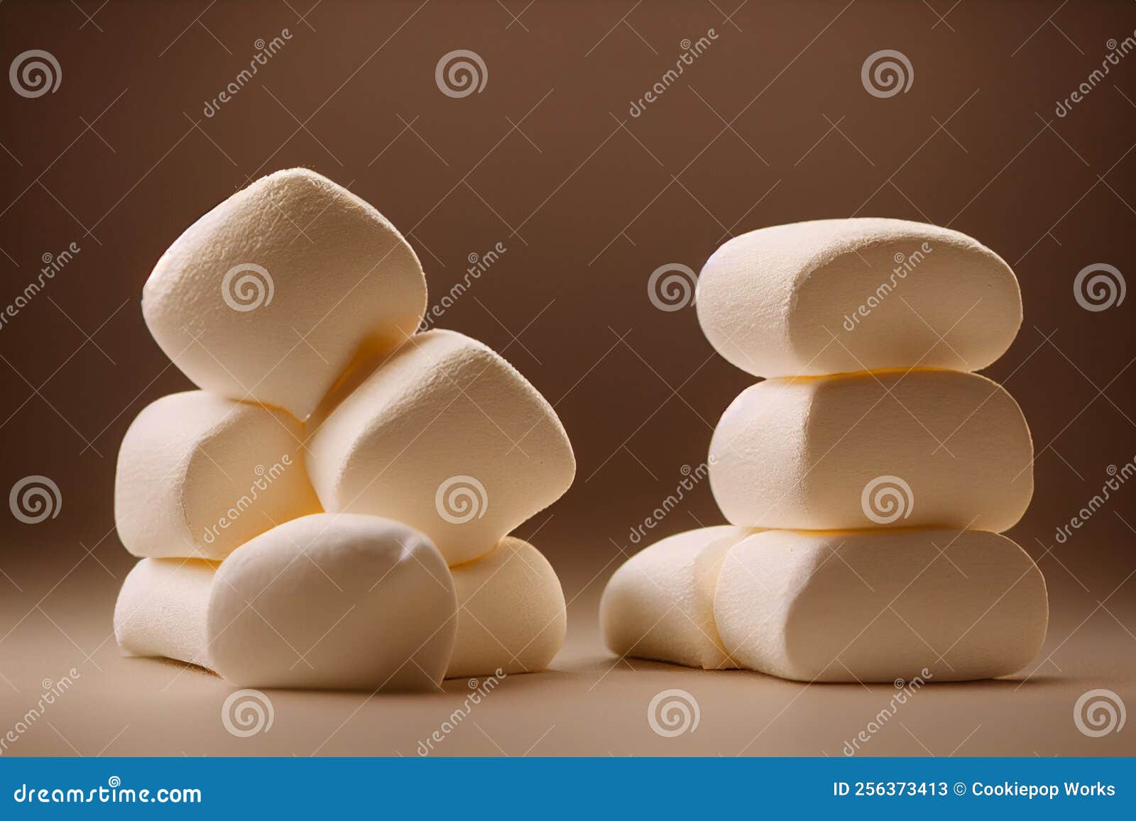 Marshmallows. Home Made in a Stack Stock Image - Image of studio ...