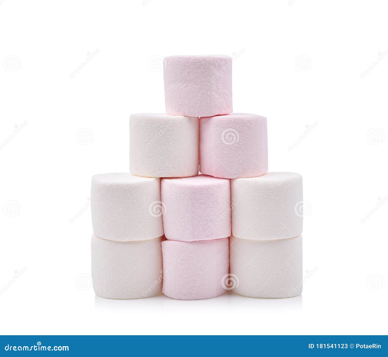 Marshmallows on White Background. Stock Image - Image of piece ...