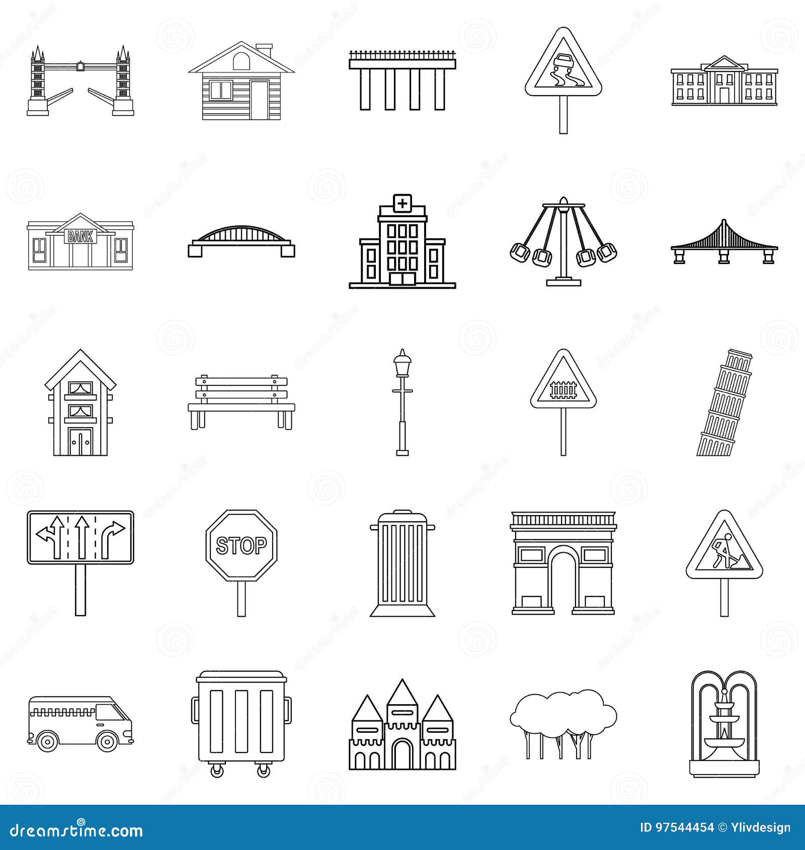 Mart Icons Set, Outline Style Stock Vector - Illustration of ...