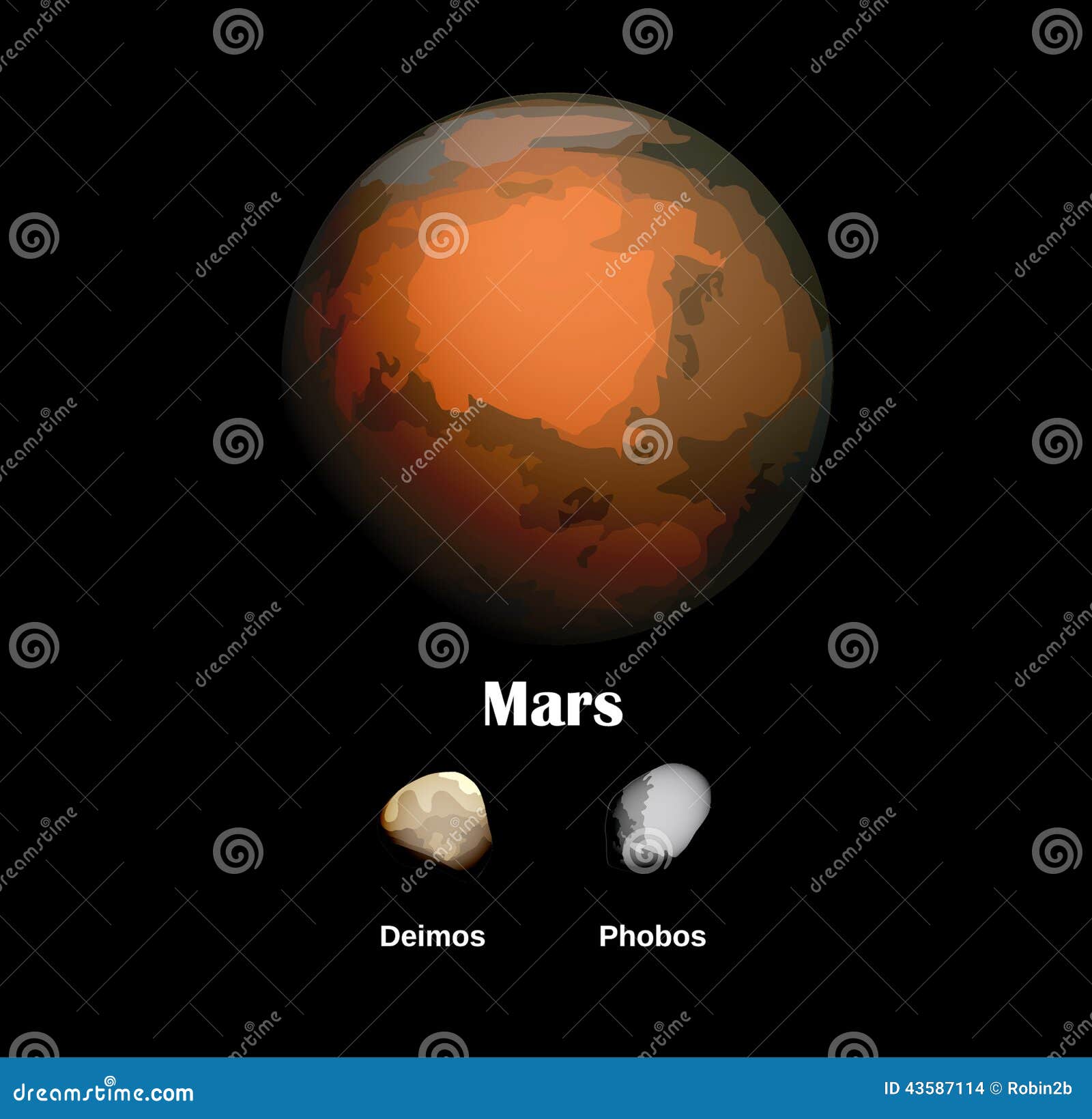 Marte Y Ella Está En La Luna Ilustración del Vector - Ilustración de ...