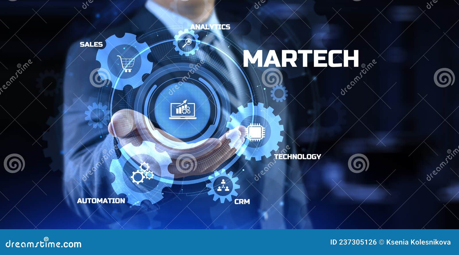 Martech Marketing Technology Concept on Virtual Screen Interface Stock ...