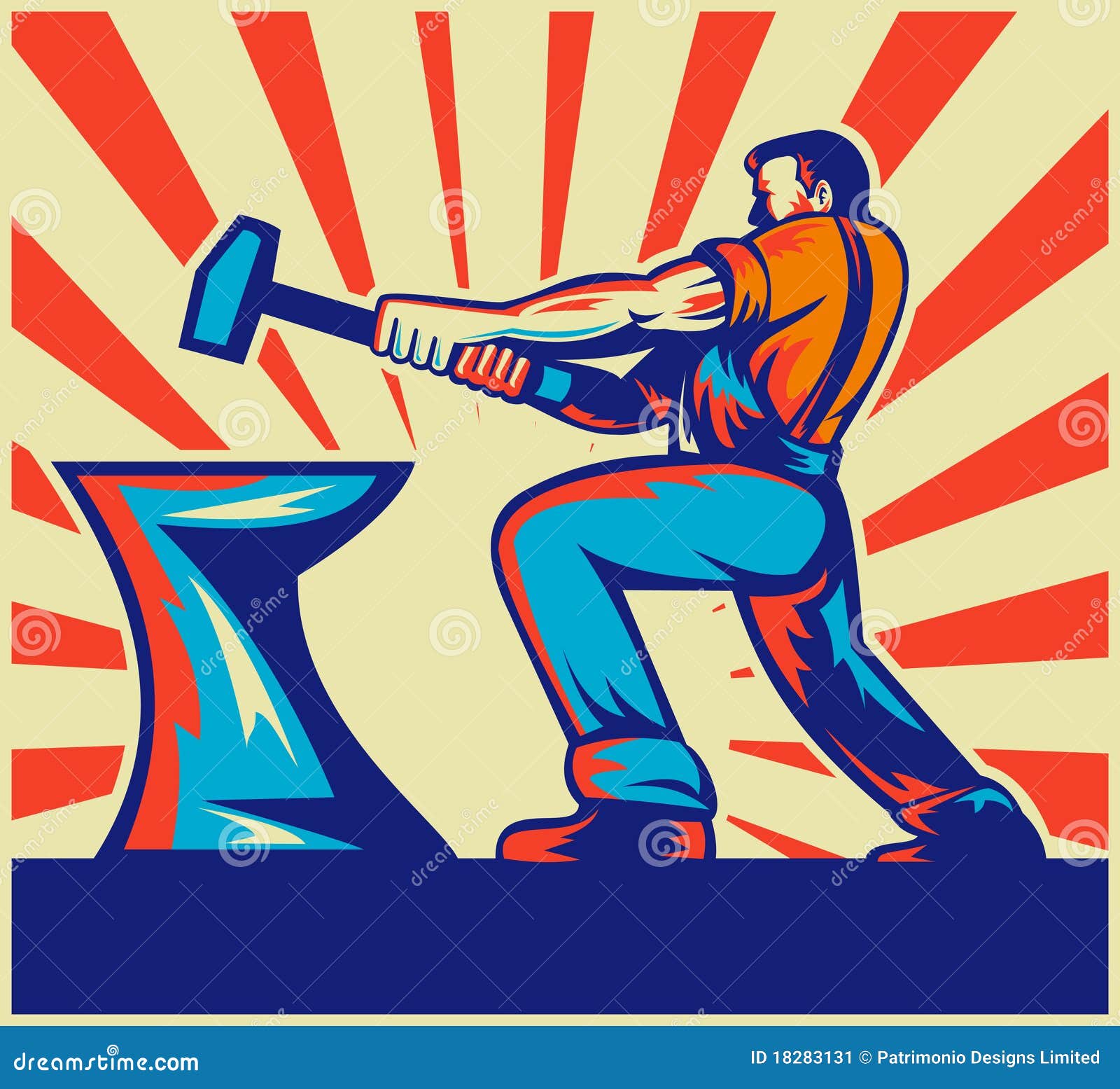 Martello Ed Incudine Notevoli Del Fabbro Illustrazione di Stock ...