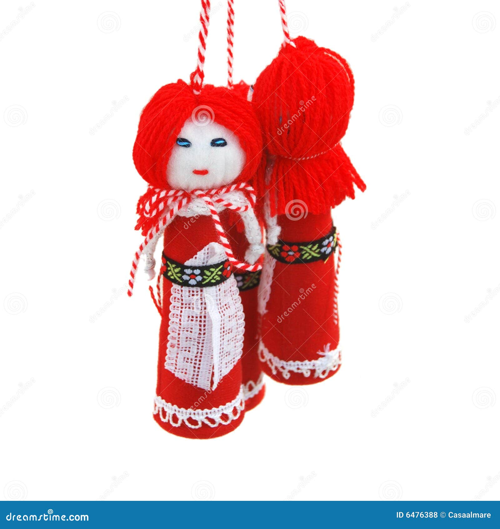 Martenitsa on white stock photo. Image of clipping, march - 6476388