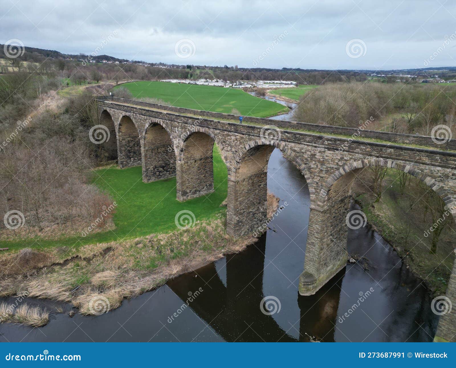 Martholme Viaduct Stands Over the Calder River, Surrounded by Lush ...
