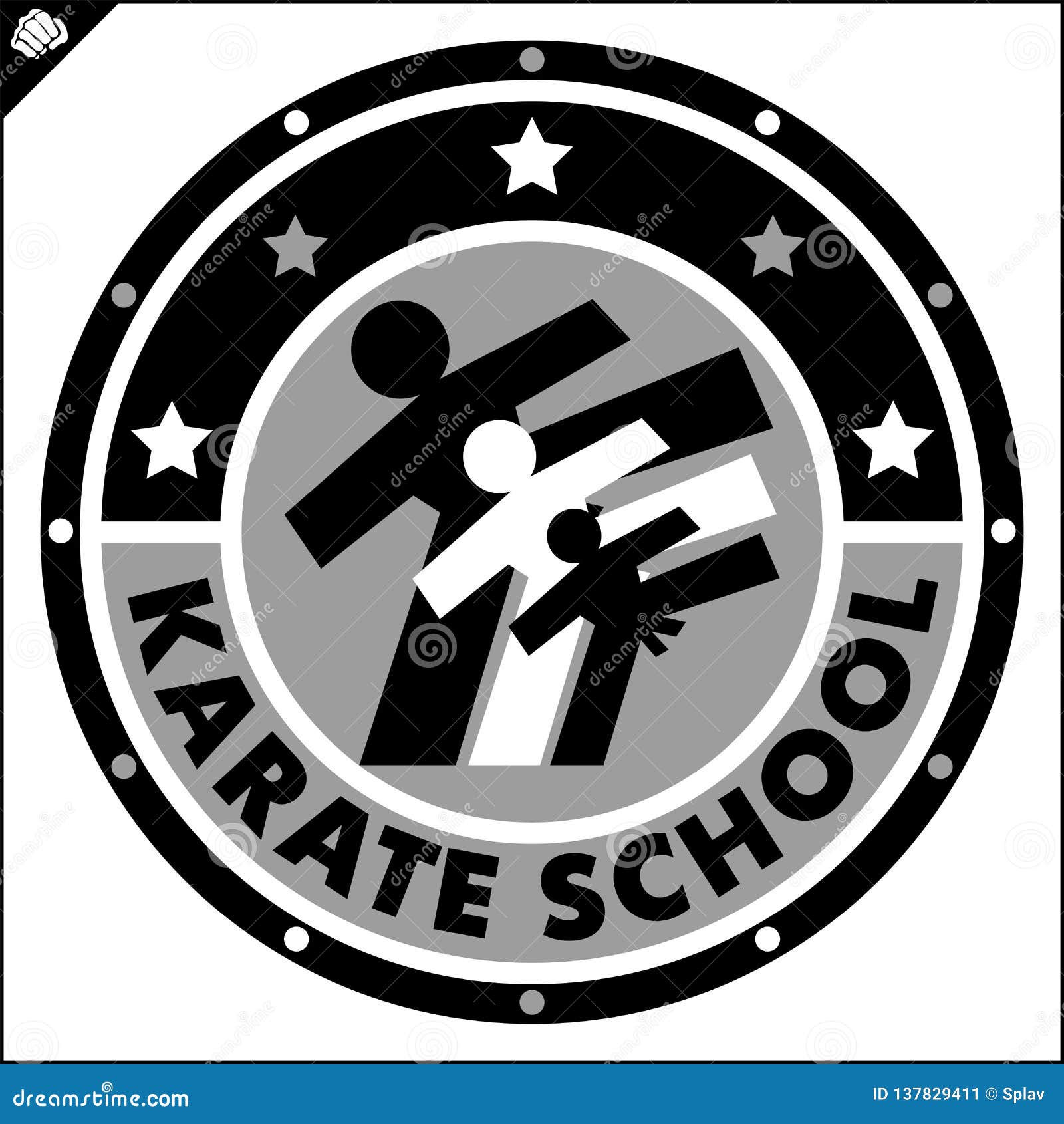 Karate High Kick Emblem. Martial Art Colored Simbol Design. Vector, EPS ...