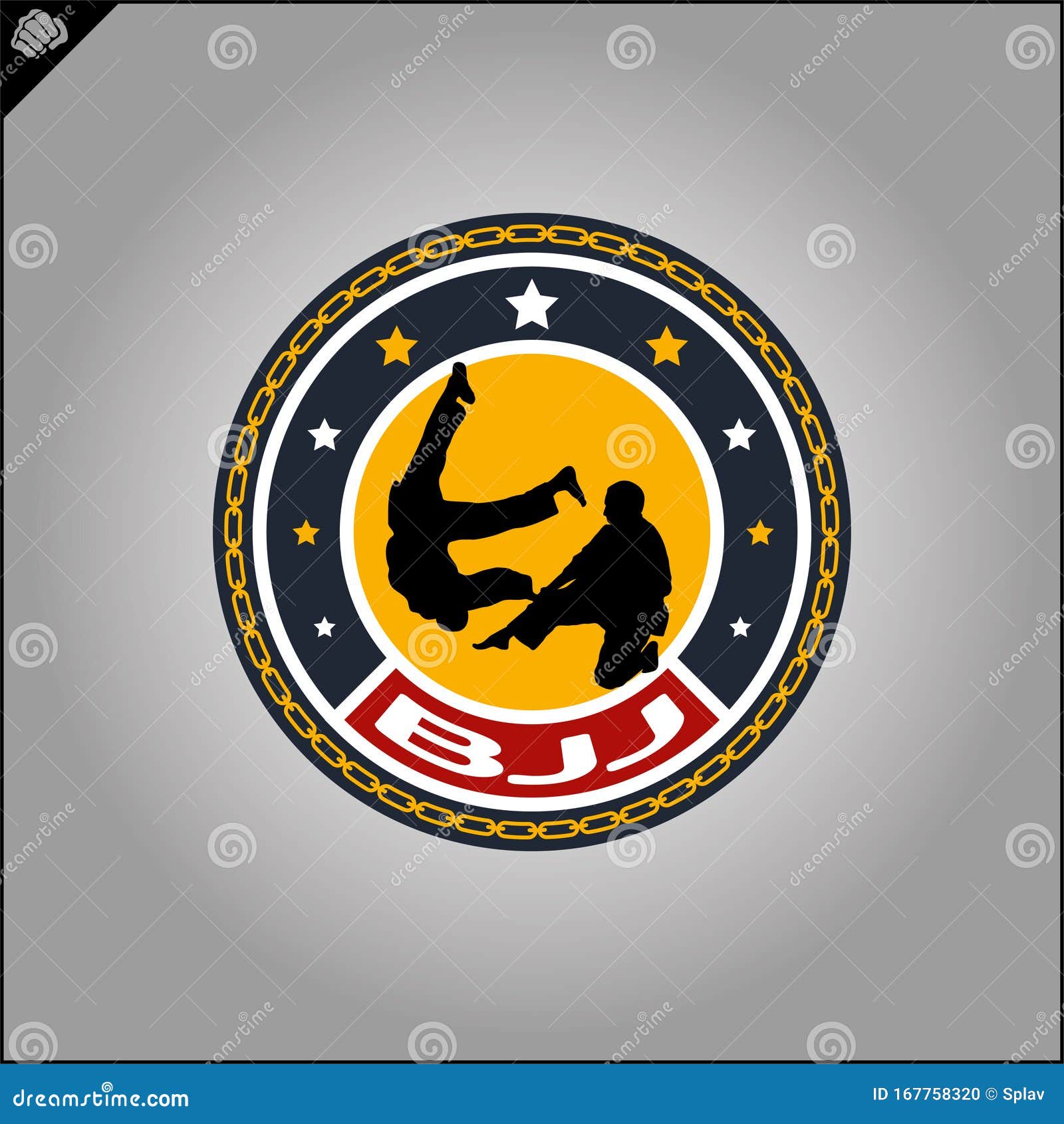 Karate High Kick Emblem. Martial Art Colored Simbol Design. Vector, EPS ...