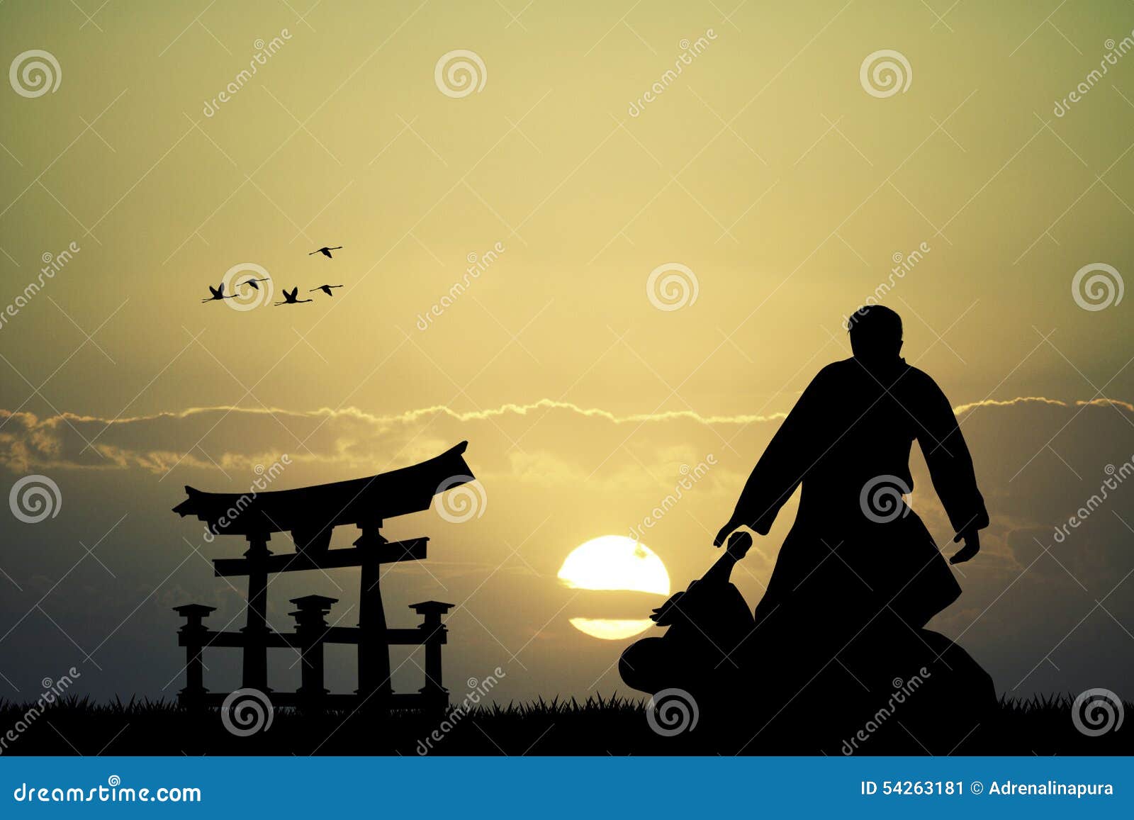 Samurai Jiu Jitsu Judo Fighting Drawing Royalty-Free Stock Photo ...