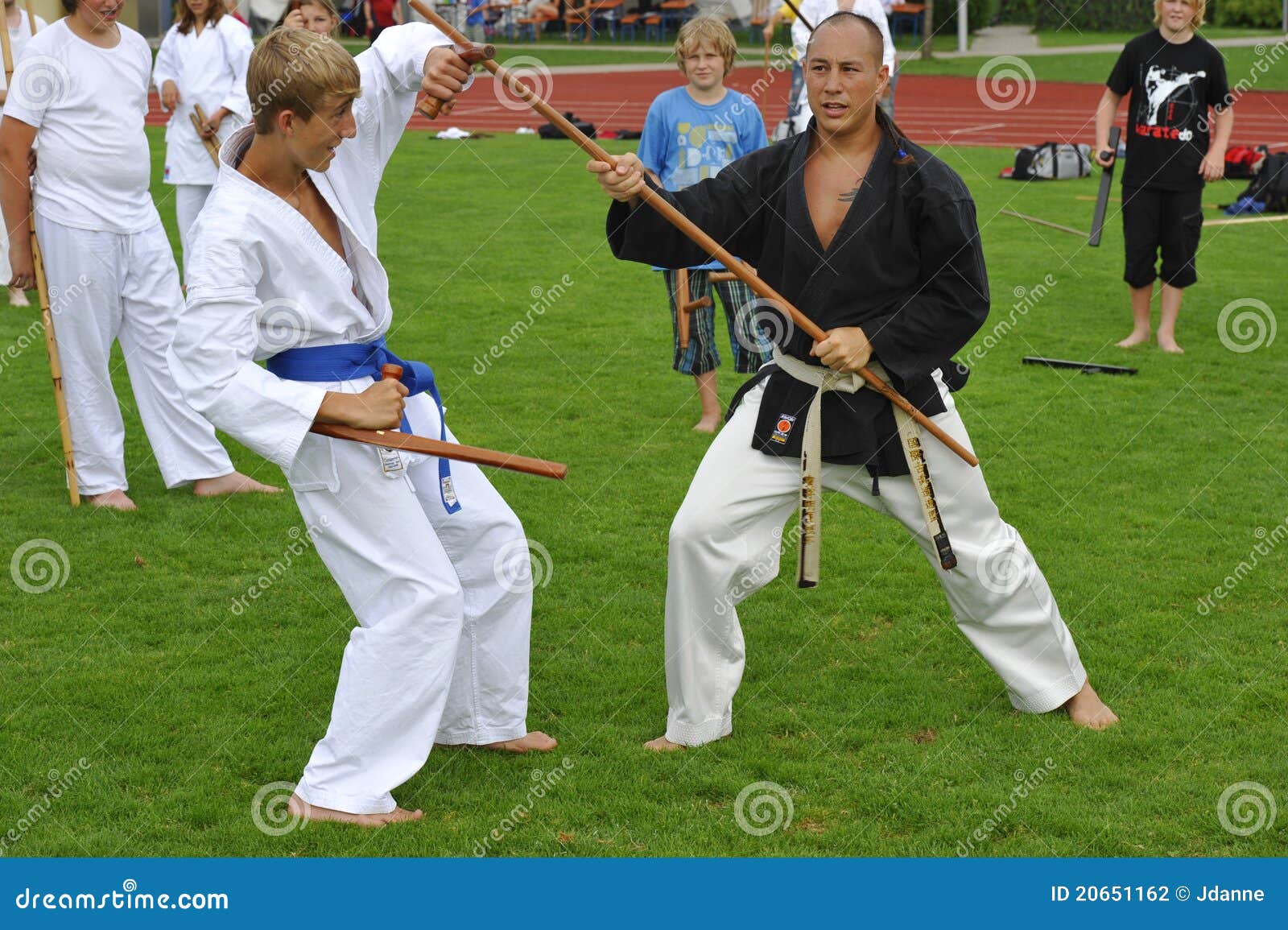 Martial Art Master Benj Lee with Bo and Tonfa Editorial Photography ...