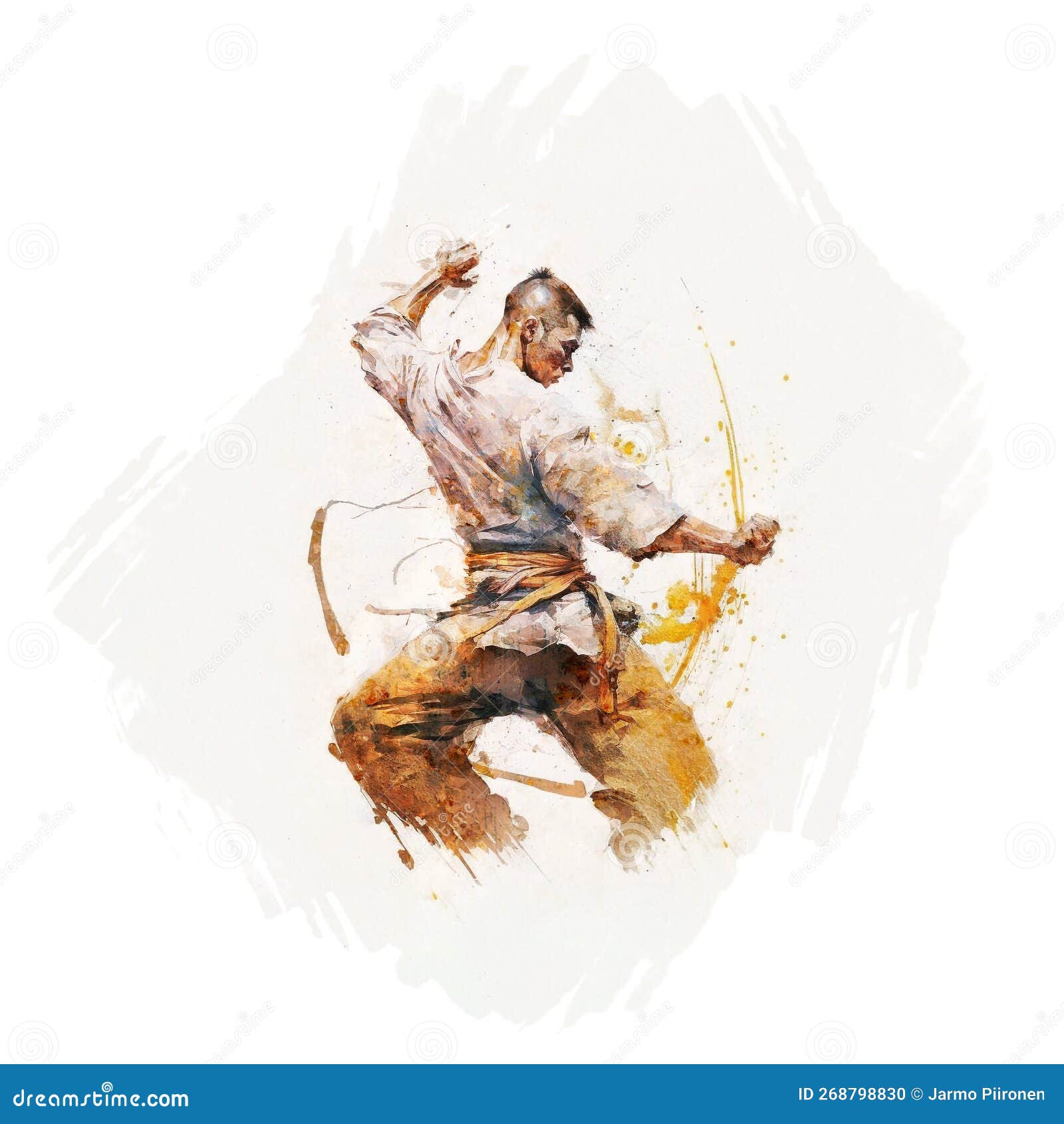 Martial Arts dynamic pose stock illustration. Illustration of partly ...