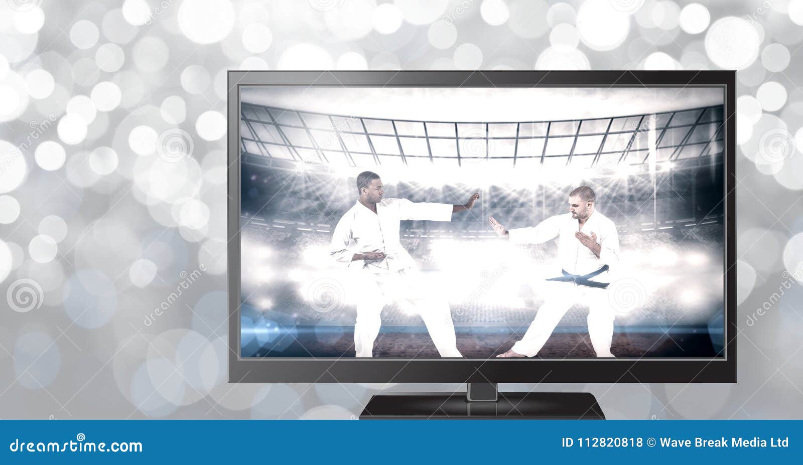 Martial Arts Fighters on Television Stock Photo - Image of athlete ...