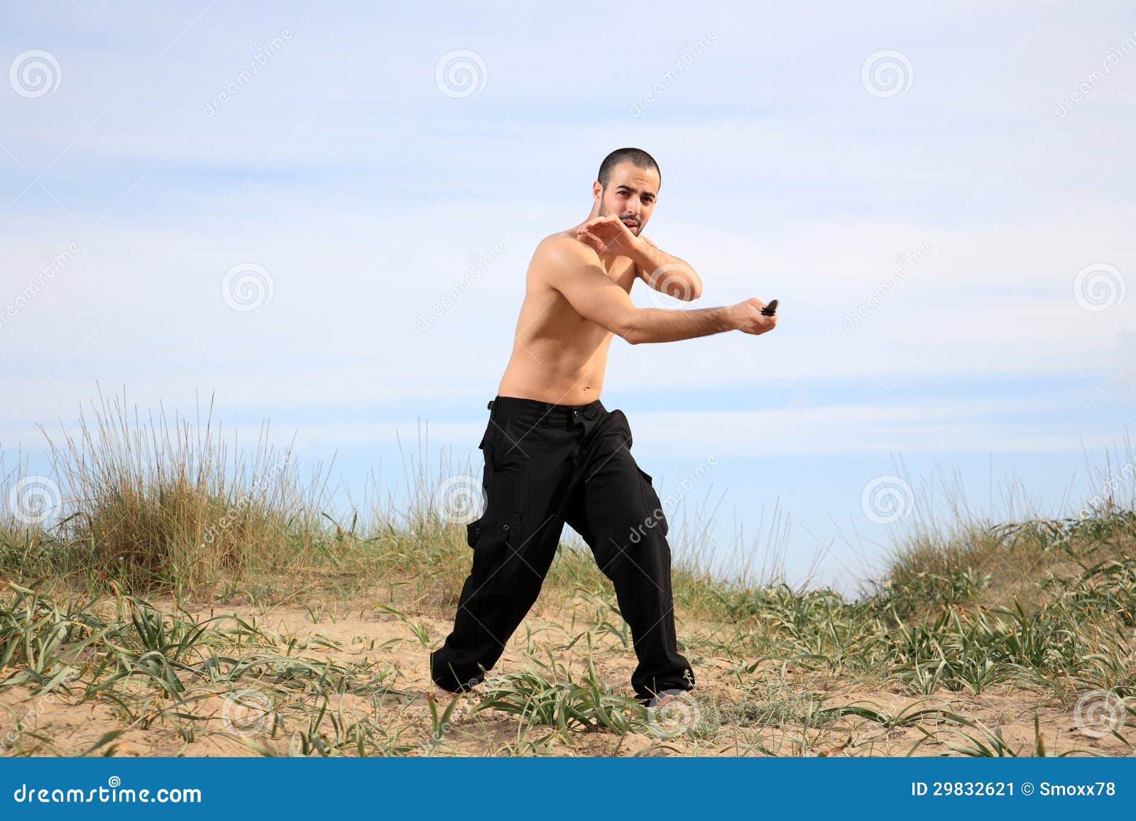 Martial Arts Instructor with Knife Stock Image - Image of male, combat ...