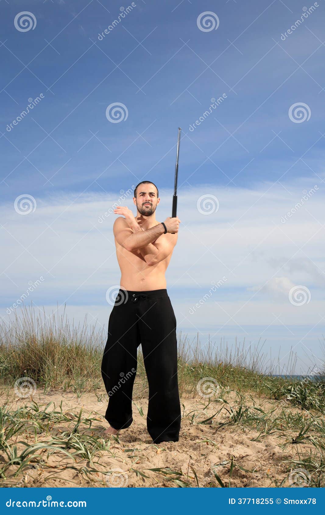 Martial Arts Instructor Outdoor Stock Image - Image of crowbar, master ...