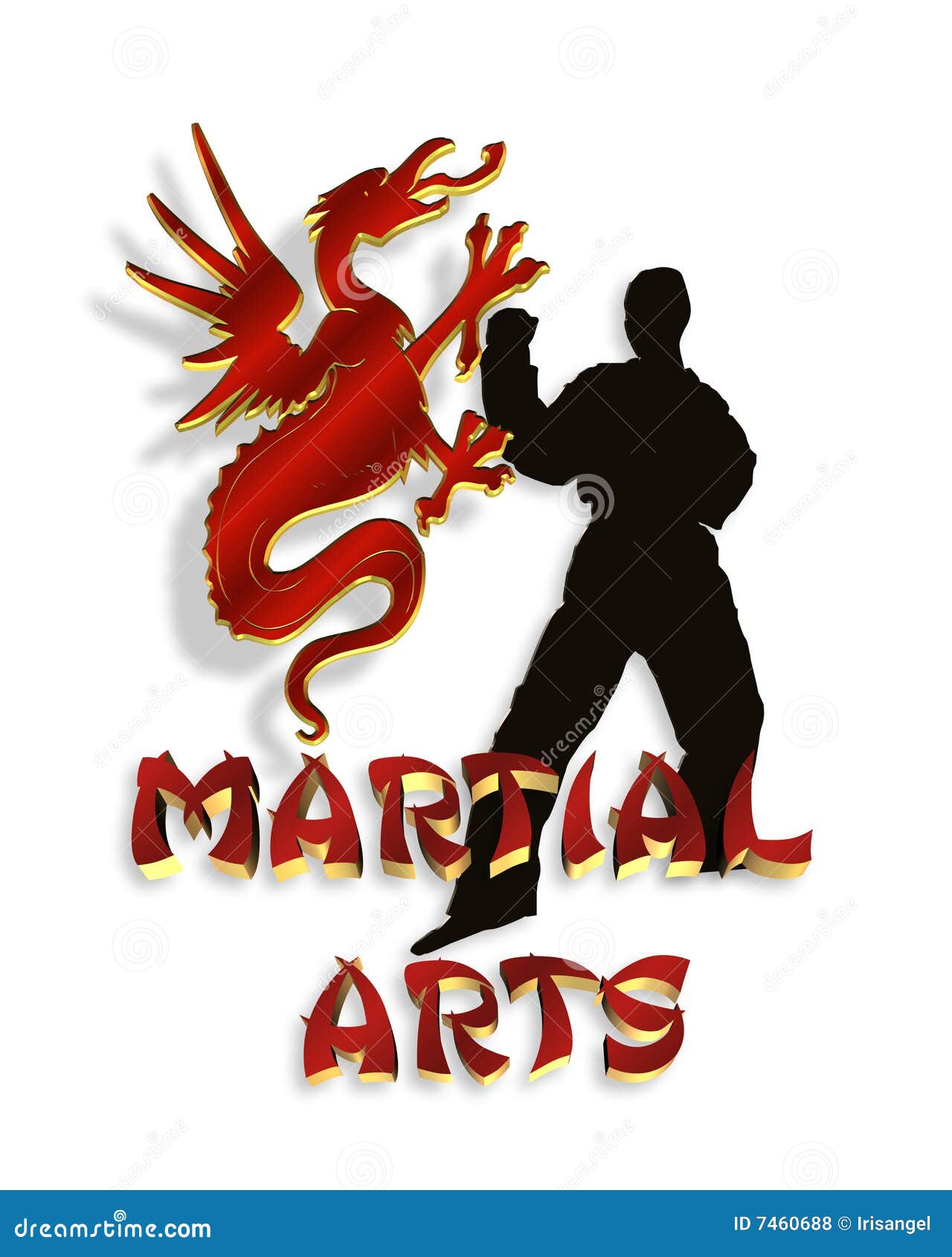 Martial Arts Logo Graphic 3D Stock Illustration - Illustration of ...