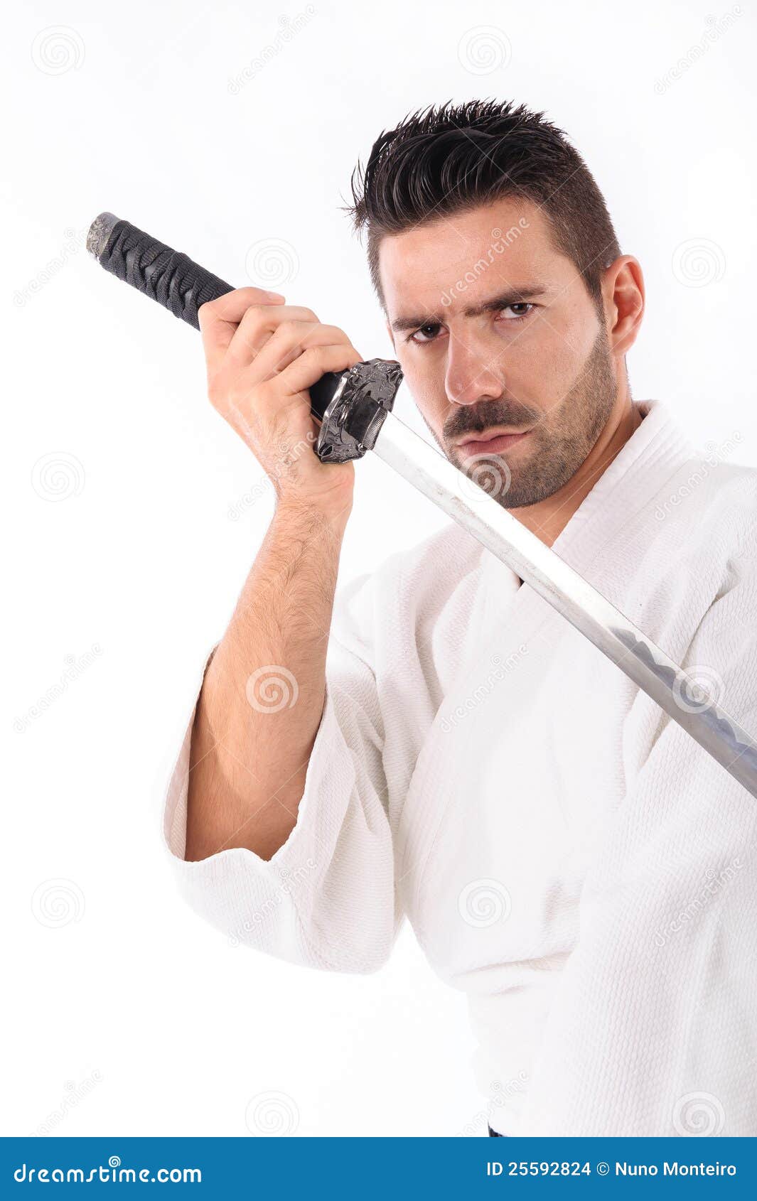 Martial Arts Man with Sword Stock Photo - Image of fist, healthy: 25592824
