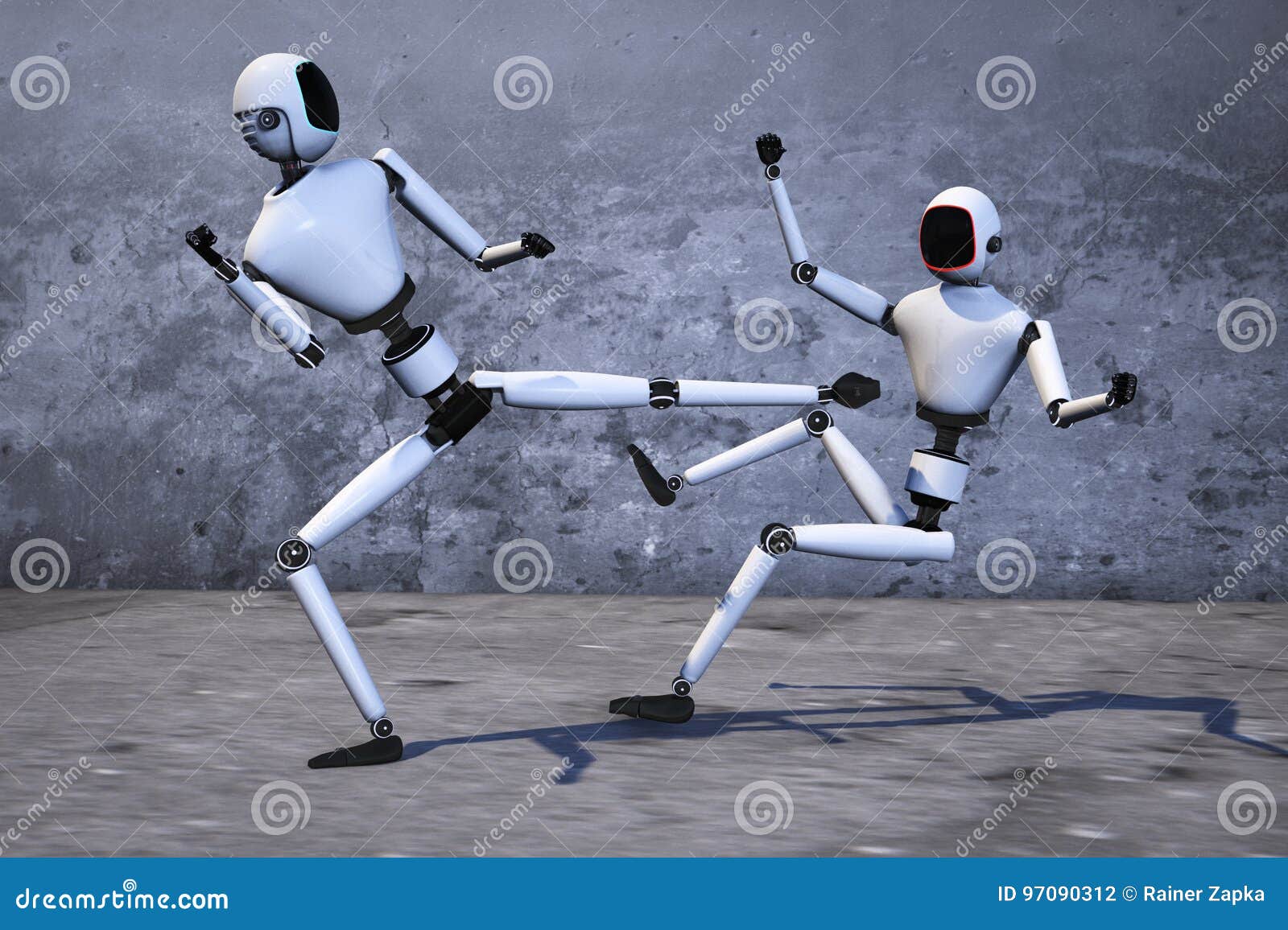 Robot Combat Line Icon In Blue Neon Style. Signs And Symbols Can Be ...