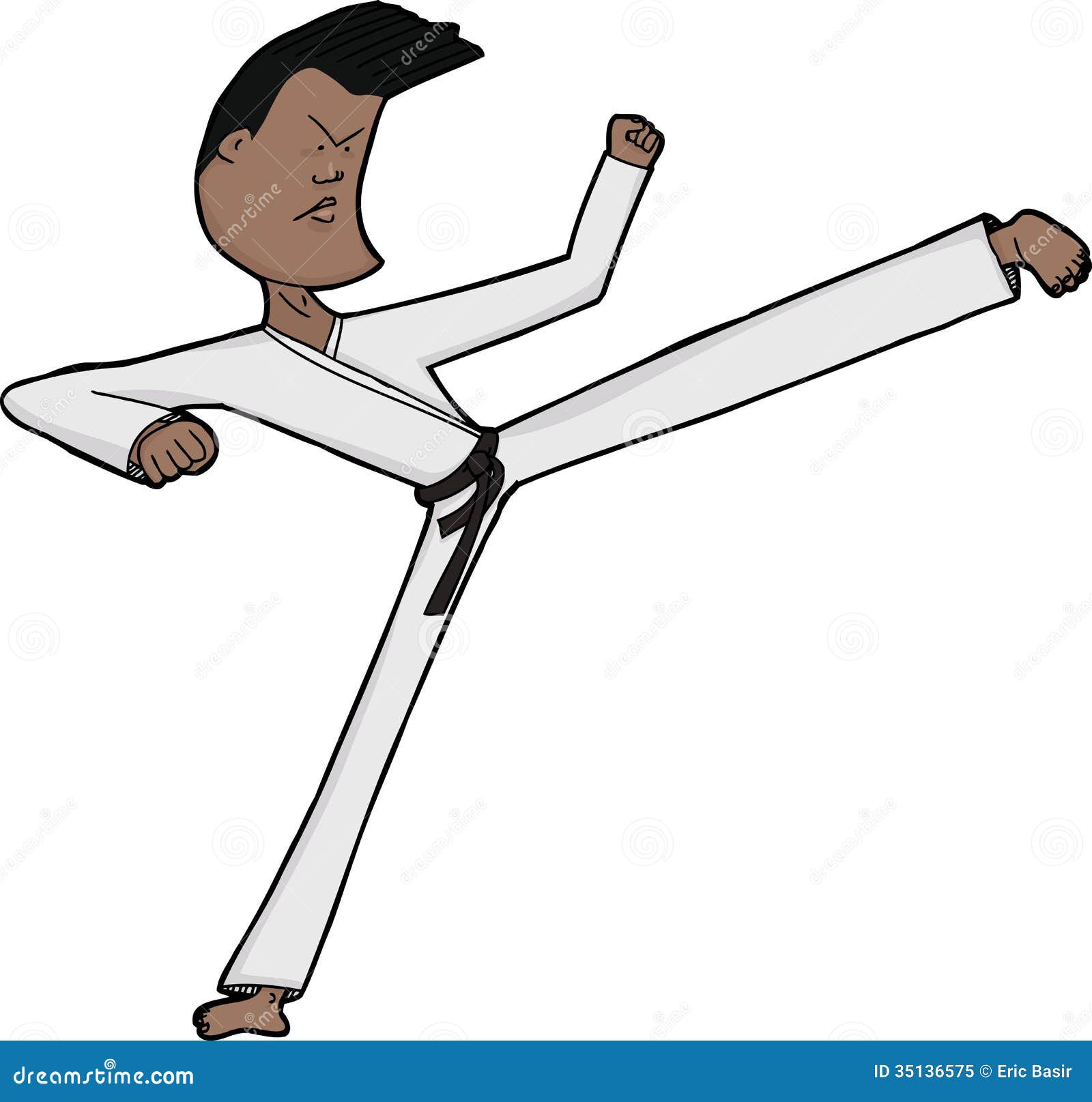 Martial Arts Side Kick stock vector. Illustration of american - 35136575