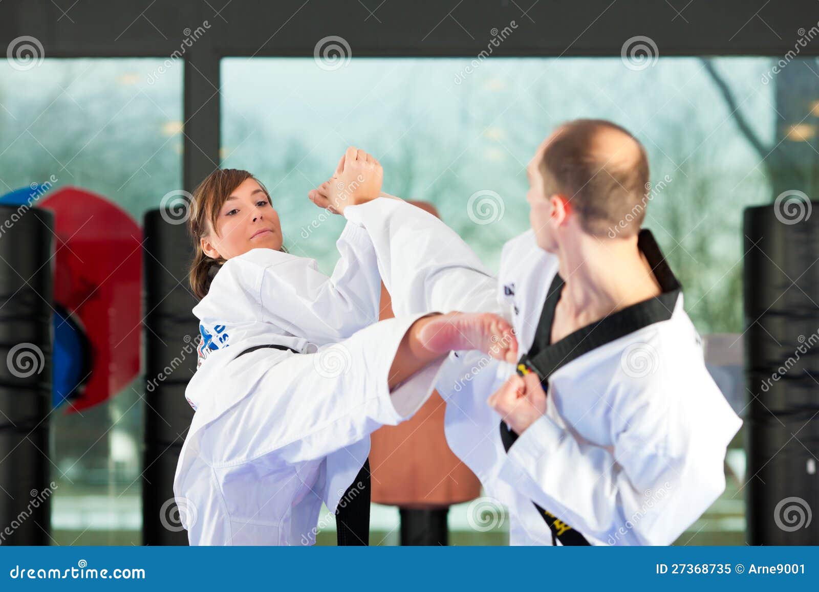Martial Arts Sport Training in Gym Stock Image - Image of people ...