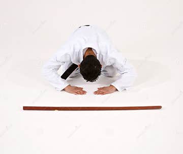 Martial Arts Student Bowing Stock Photo - Image of male, arts: 18719528