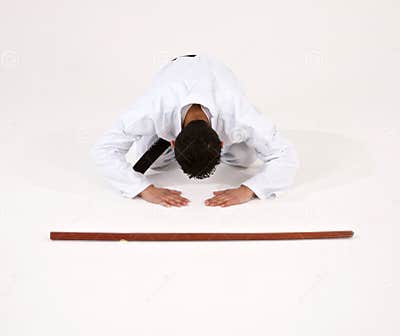 Martial Arts Student Bowing Stock Photo - Image of male, arts: 18719528