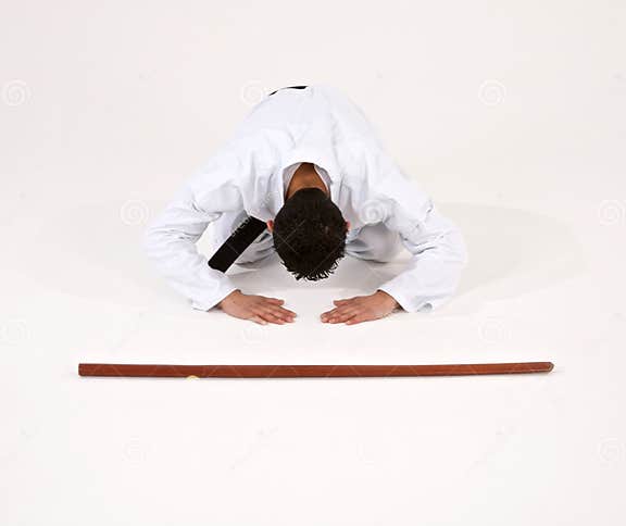 Martial Arts Student Bowing Stock Photo - Image of male, arts: 18719528
