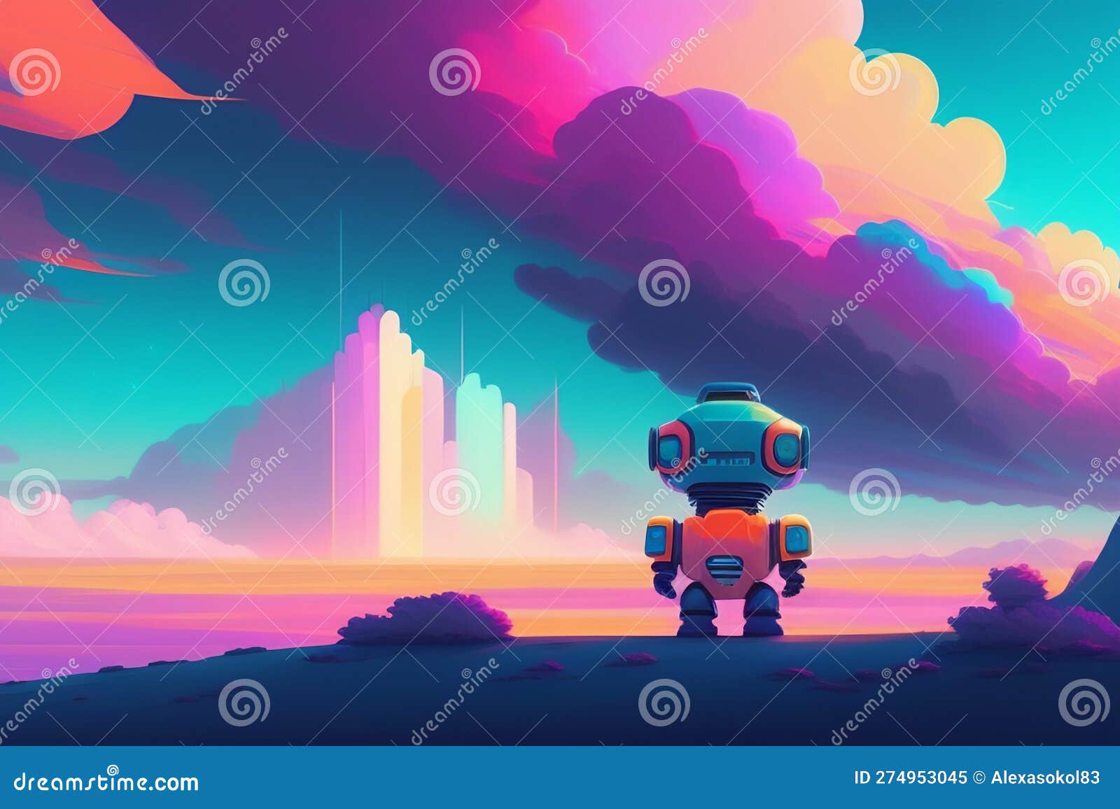 Martian Colony, Aliens. Cartoon Style Stock Illustration - Illustration ...