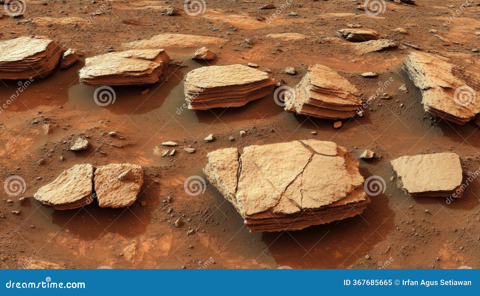 Martian Sedimentary Rocks Display Layered Structure Stock Image ...
