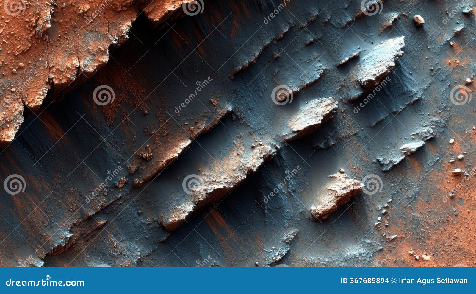 Martian Orange Surface Panorama Cartoon Vector | CartoonDealer.com ...