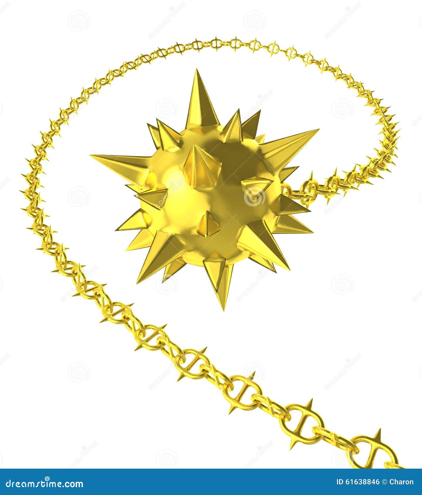 Martillo Del Meteorito Del Oro Con La Cadena De Punta Foto de archivo ...