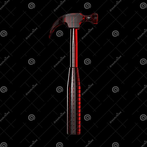 Martillo transparente rojo stock de ilustración. Ilustración de cara ...