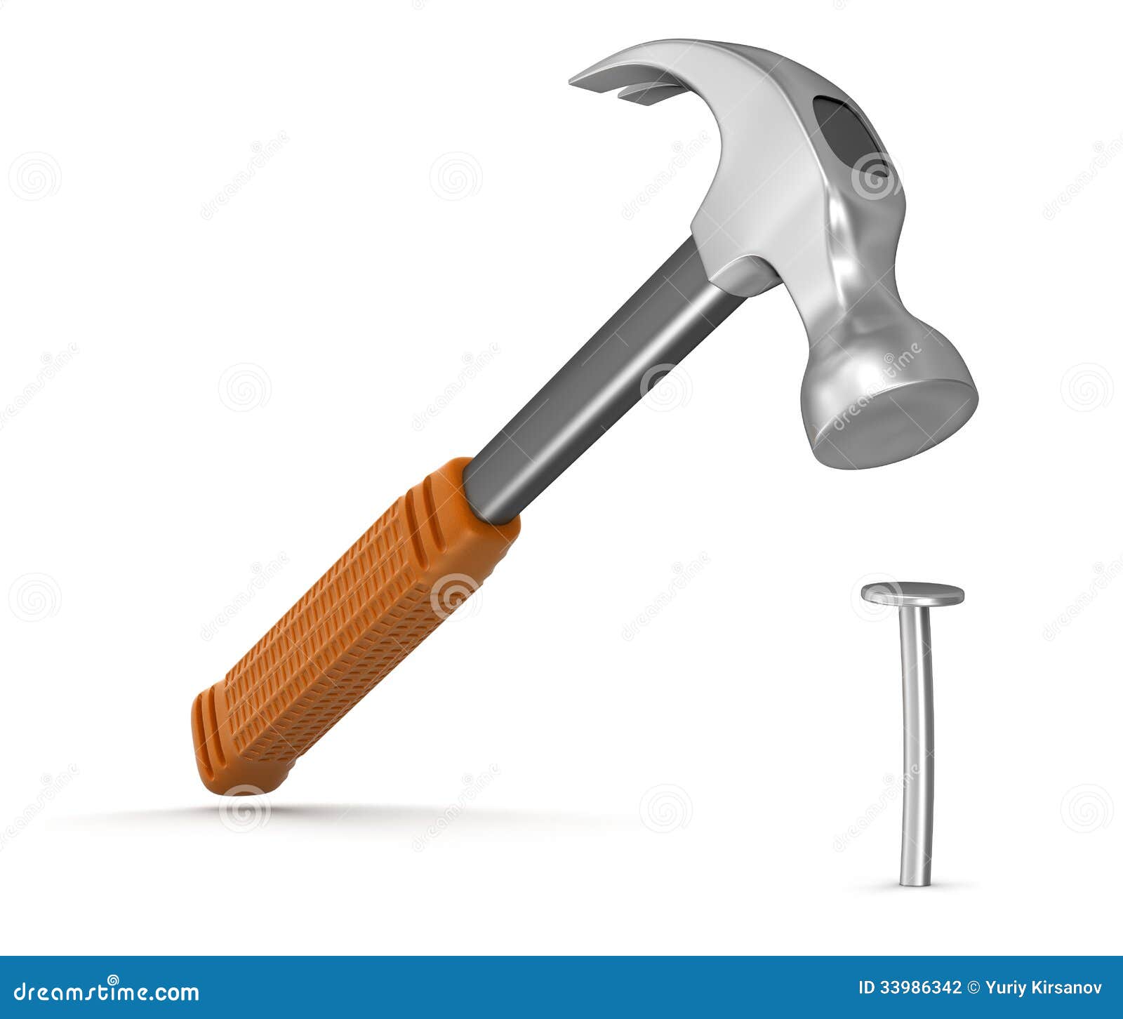 Martillo Y Clavo (trayectoria De Recortes Incluida) Stock de ...