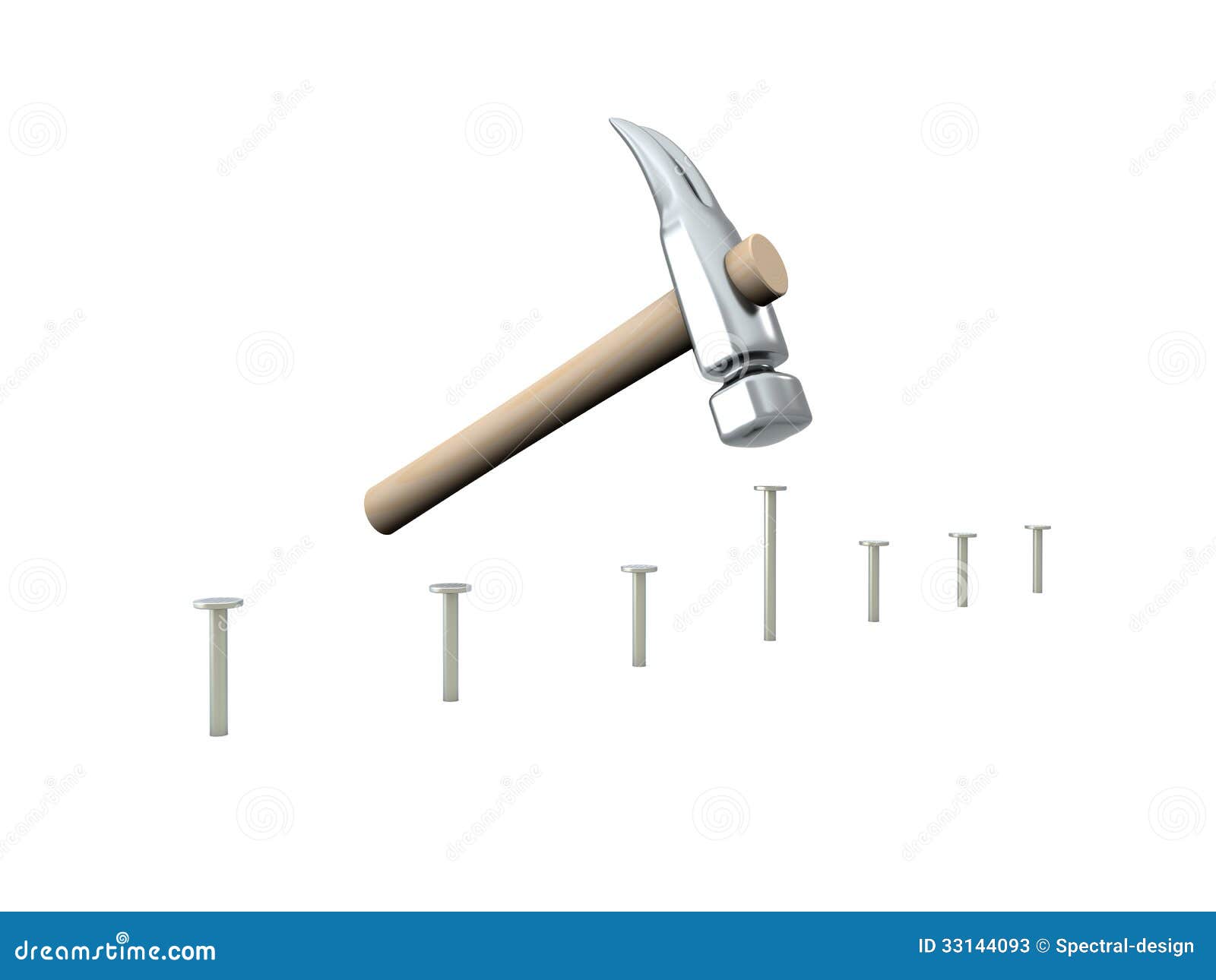 Martillo y clavos stock de ilustración. Ilustración de garra - 33144093