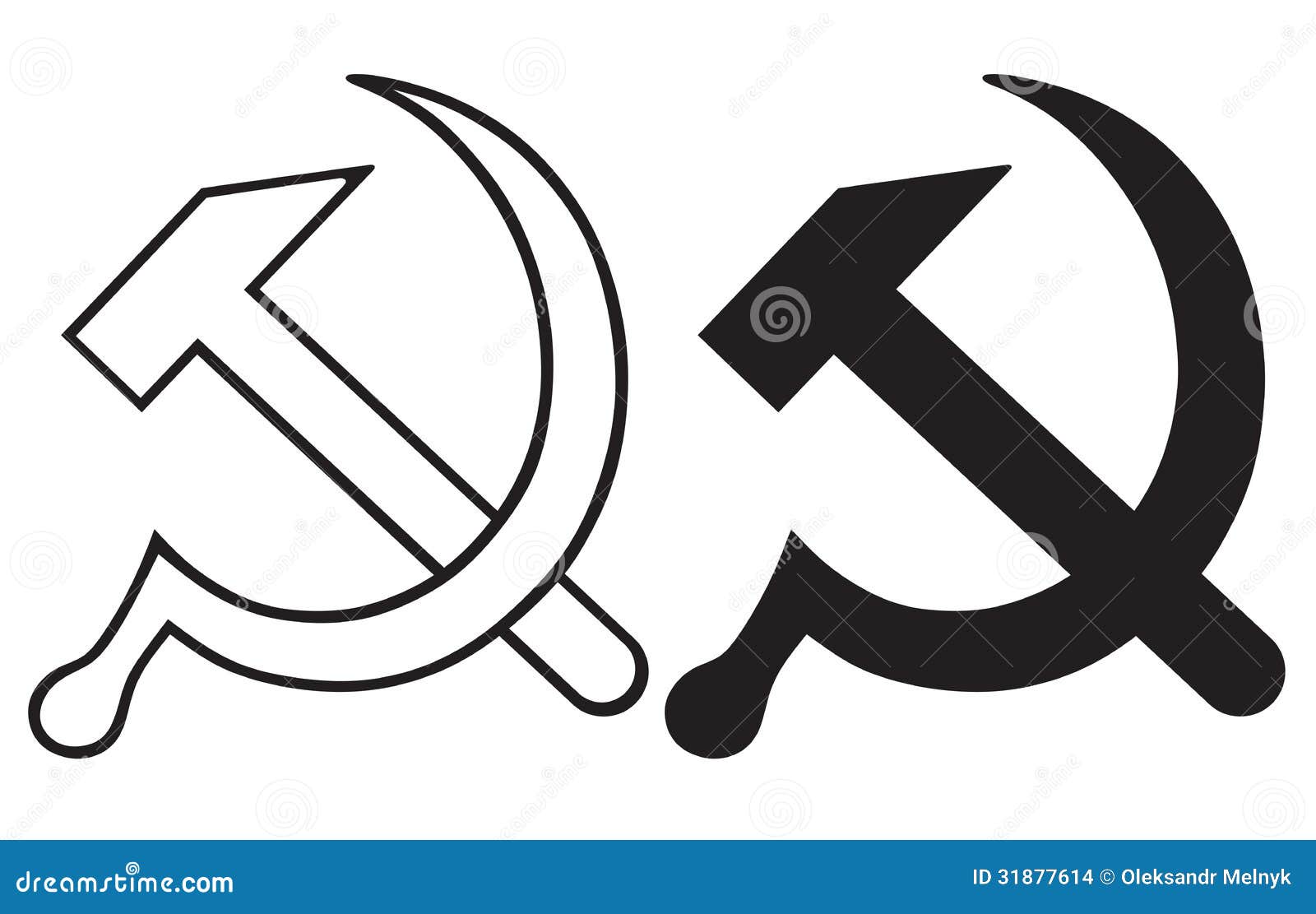 Martillo y hoz ilustración del vector. Ilustración de pictograma - 31877614