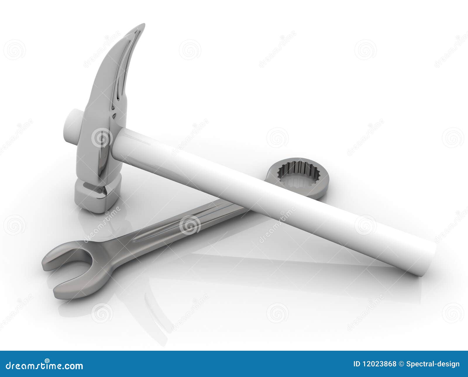 Martillo y llave stock de ilustración. Ilustración de conjunto - 12023868