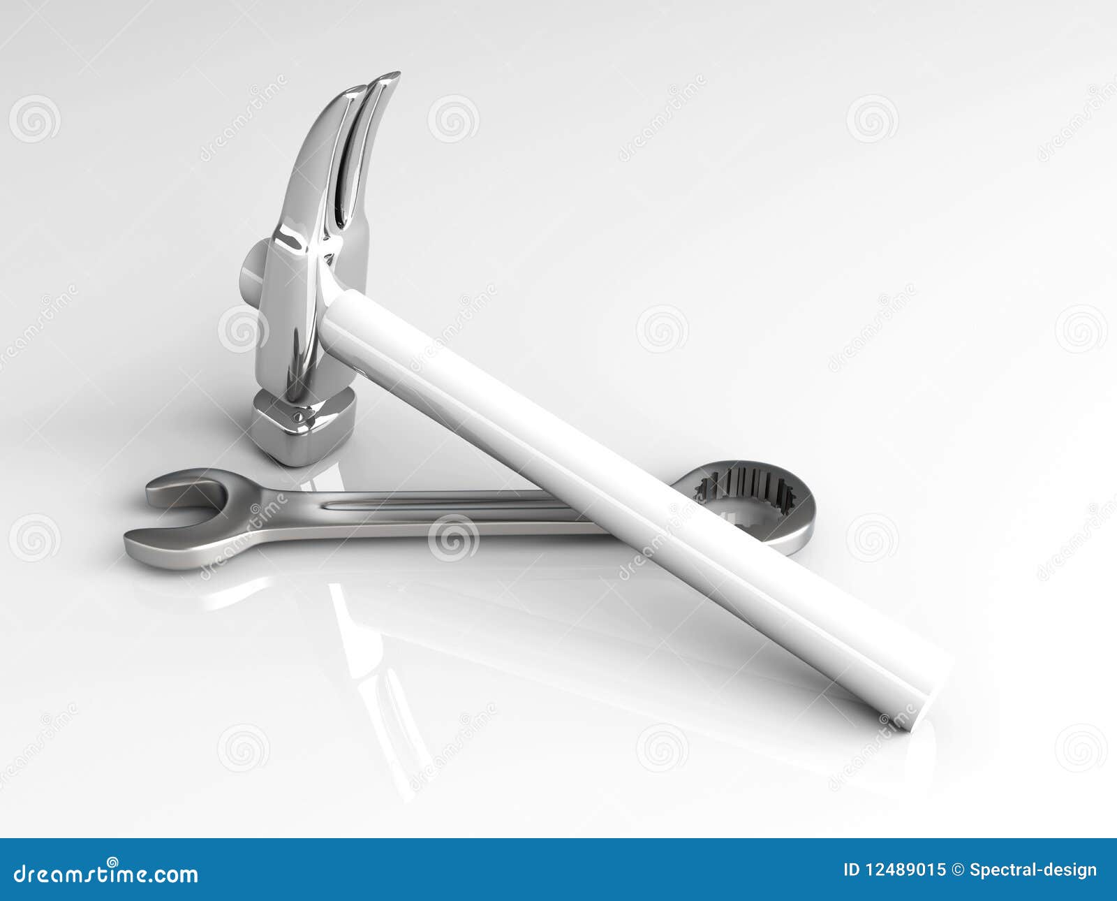 Martillo y llave stock de ilustración. Ilustración de digital - 12489015