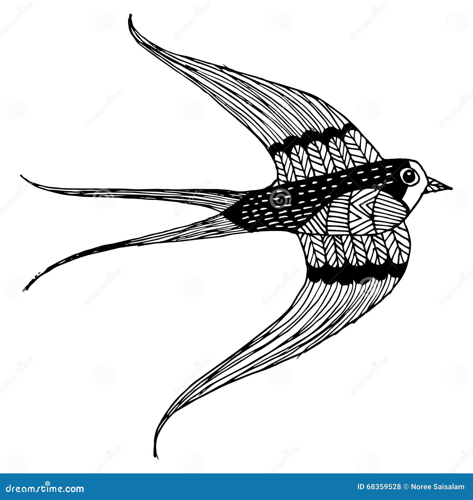 Martin Bird Doodle Vector stock vector. Illustration of bird - 68359528