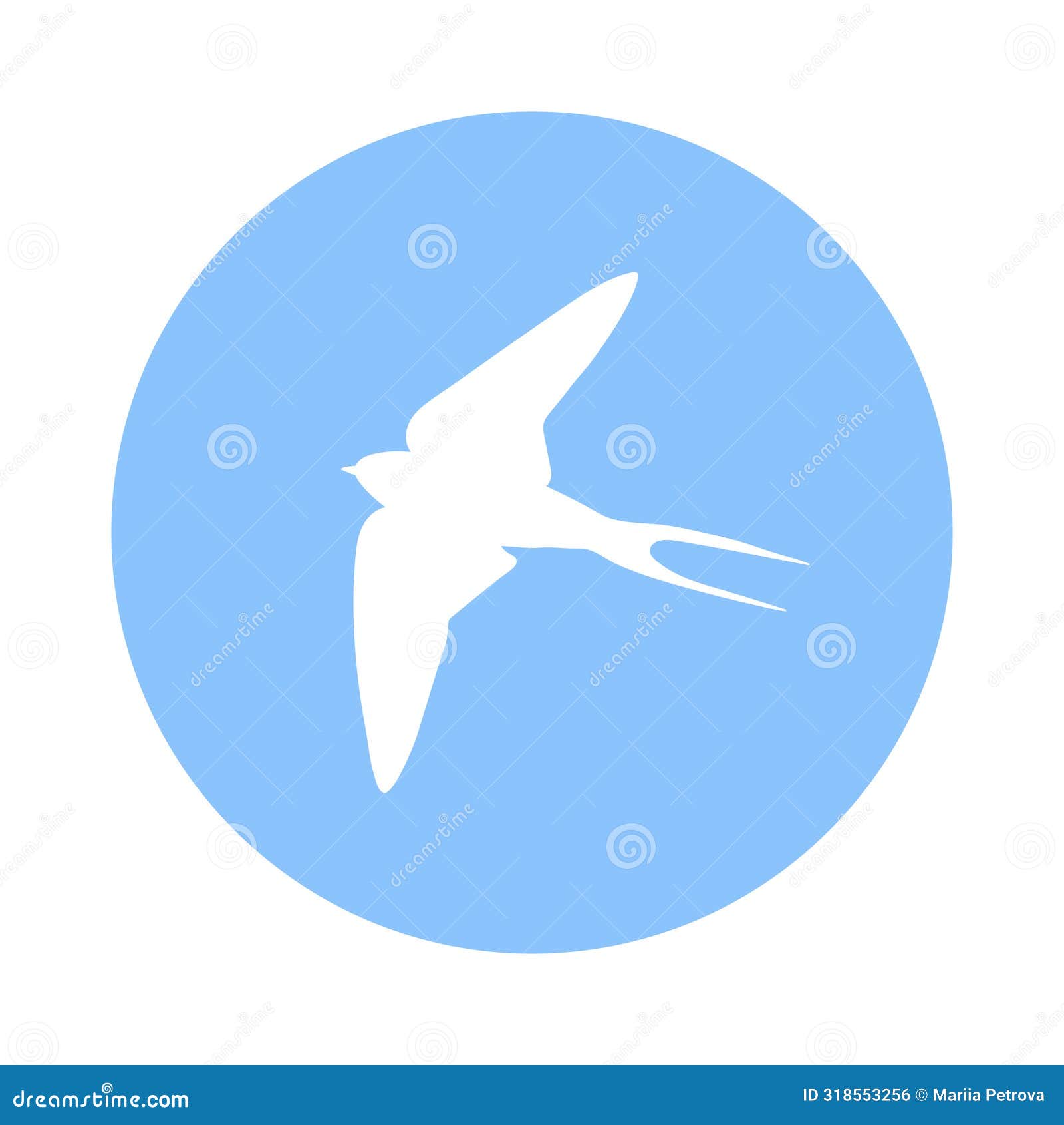 Martin Bird Silhouette on Blue Sky Stock Vector - Illustration of ...