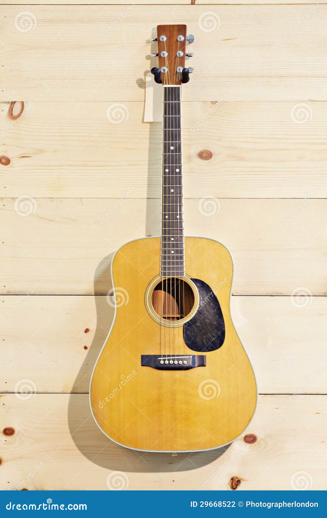 Martin Guitar Hanged Against Wood Grain Wall Stock Photo - Image of ...