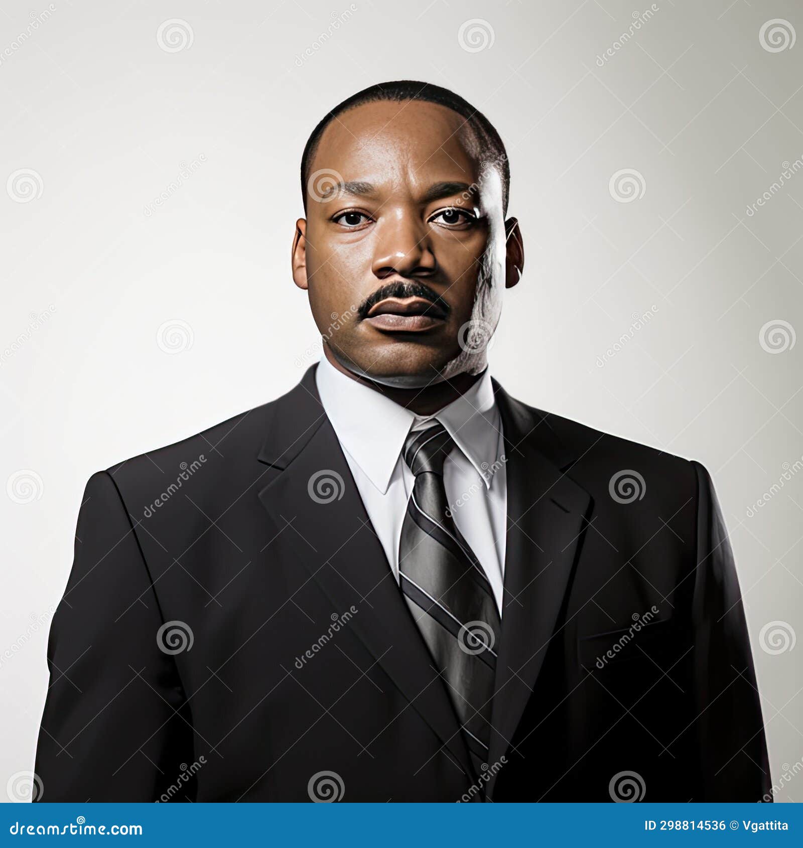 Martin Luther King Portrait on White Background Stock Illustration ...