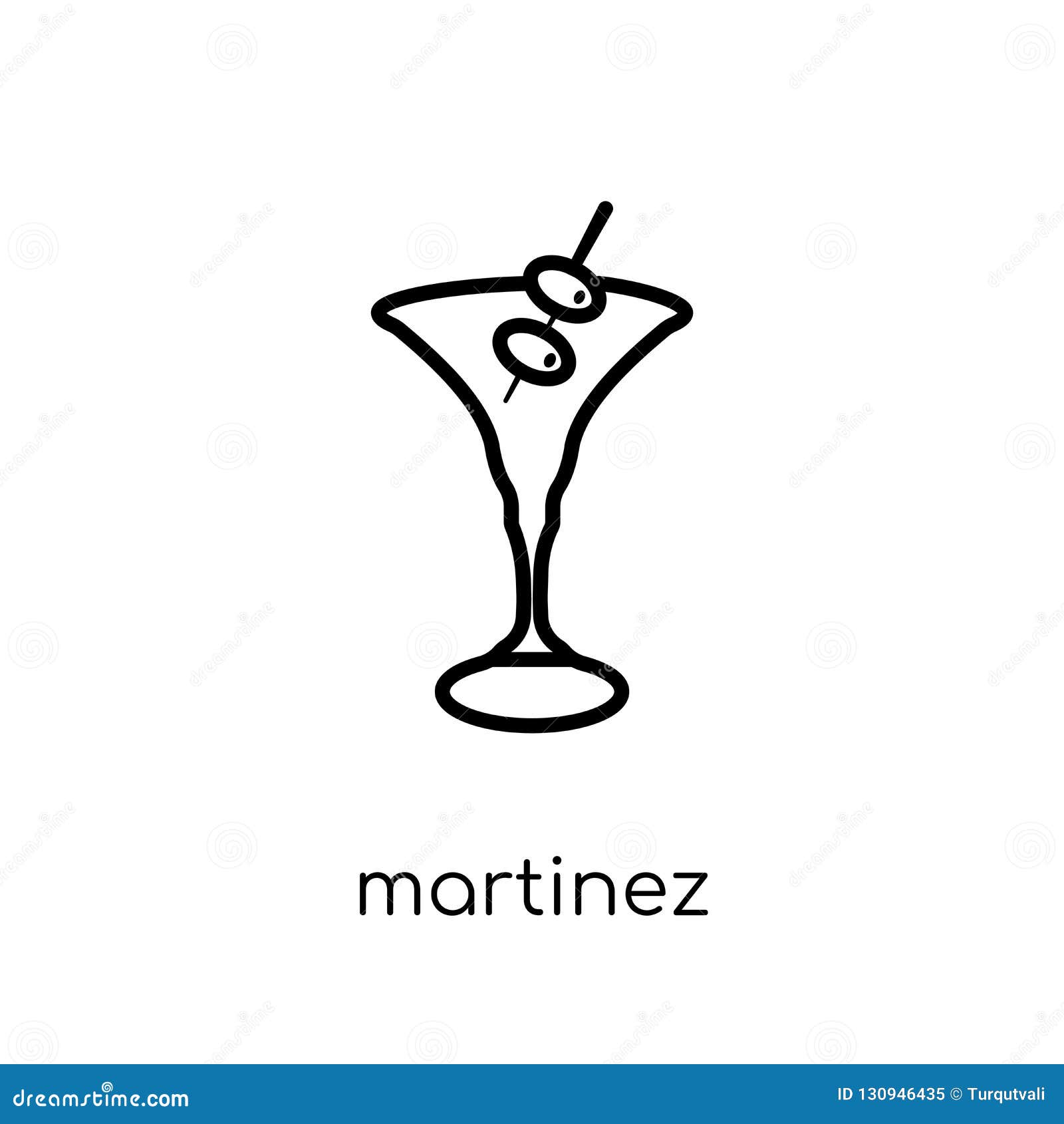 Linear Martinez Icon From Drinks Outline Collection. Thin Line Martinez ...